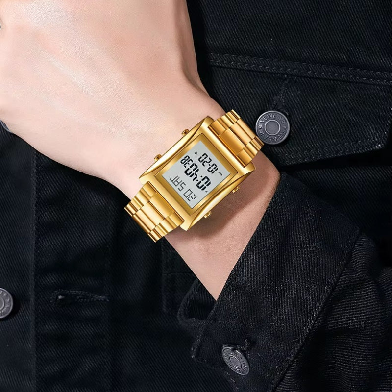 Stainless Steel Dual Time Multifunction Digital Watch for Men – Inspire ...