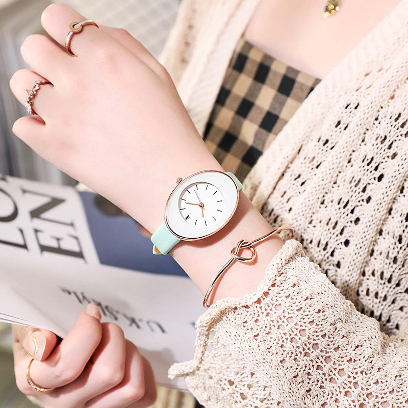Oval-Shaped Dial Minimalist Quartz Watch for Women – Inspire Watch