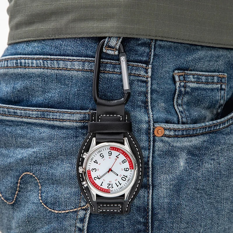Durable Sports FOB Watches with Leather Strap and Carabiner Clip ...
