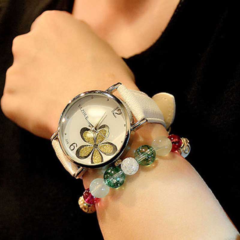 Casual Minimalist Quartz Watch with Daisy Design – Inspire Watch