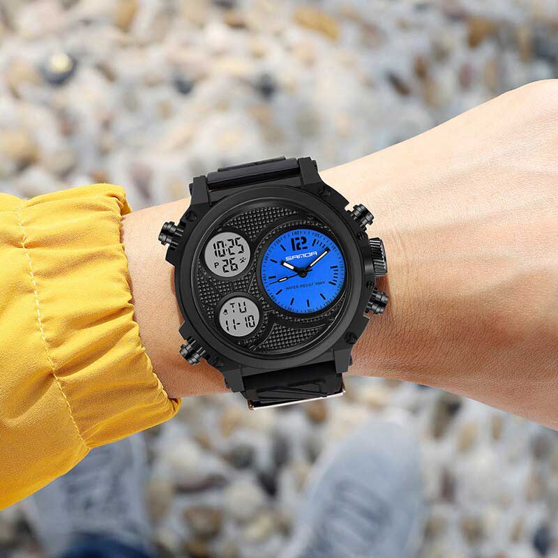 Triple Digital Dial Display Casual Watch for Men – Inspire Watch