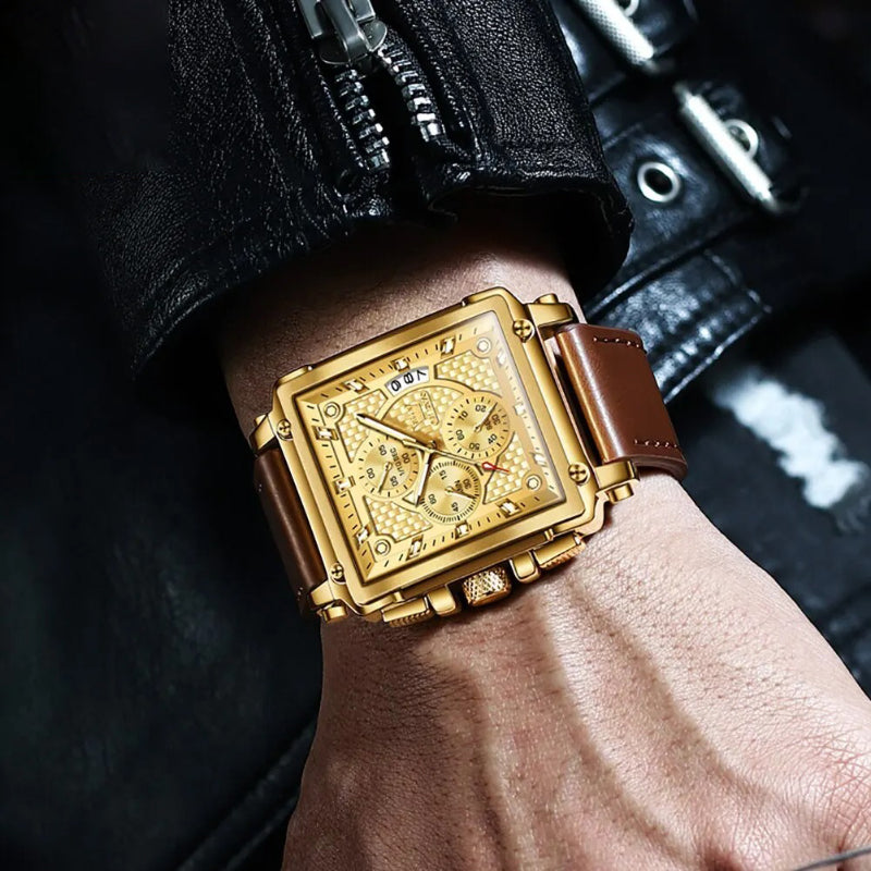 Classic Trend Luminous Square Case Chronograph Quartz Watch – Inspire Watch