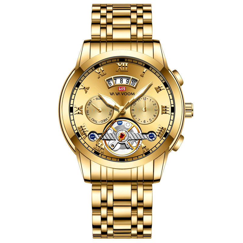 Stainless Steel Roman Numerals Dial Luxury Sports Watch for Men ...