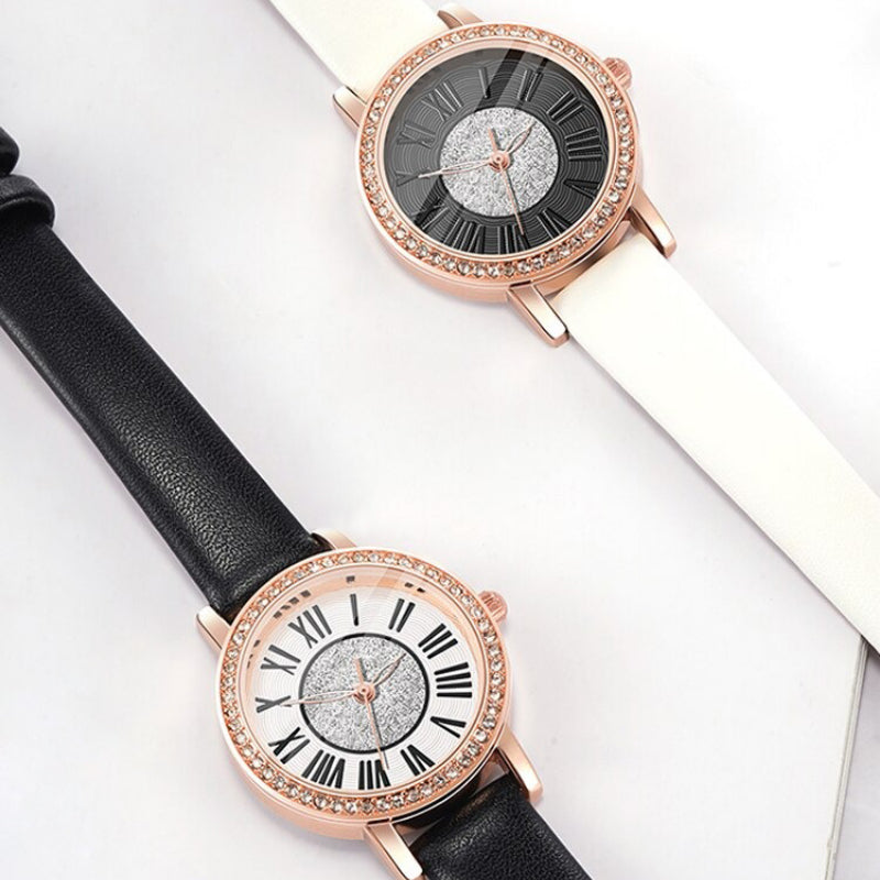 Bright Rhinestone Inlay Roman Numerals Dial Quartz Watches – Inspire Watch