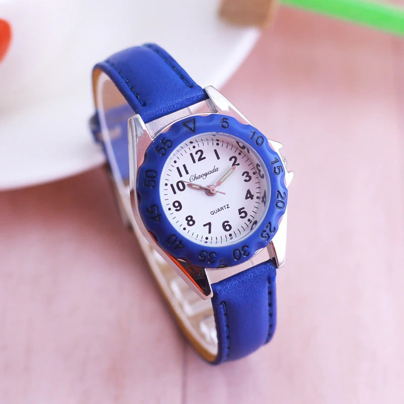 Fun Bright-Colored Vegan Leather Strap Quartz Watches for Kids ...
