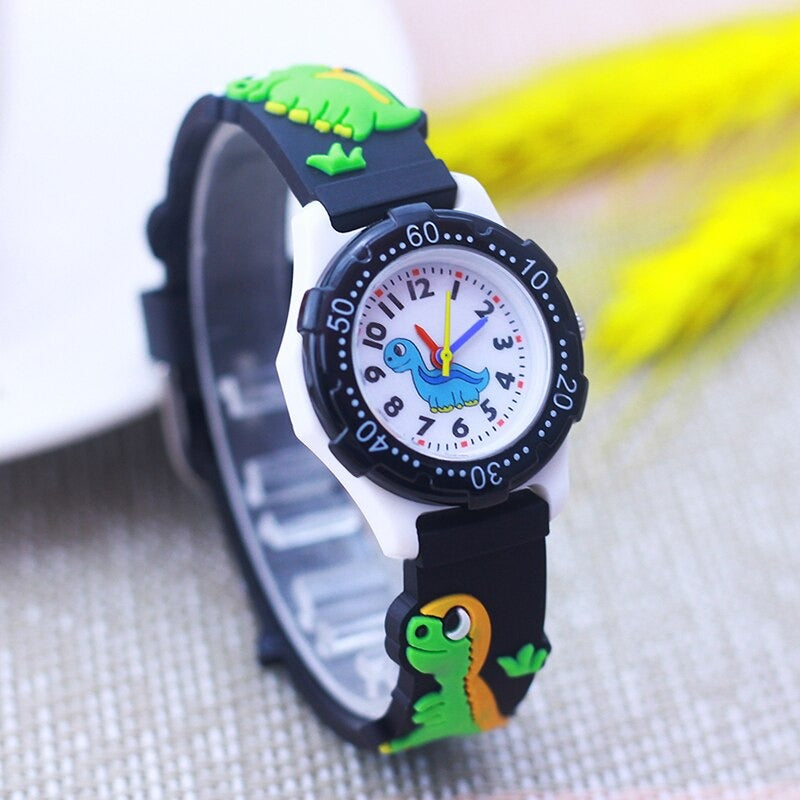 Cute and Adorable Cartoon Dinosaur Silicone Strap Watches for Kids ...