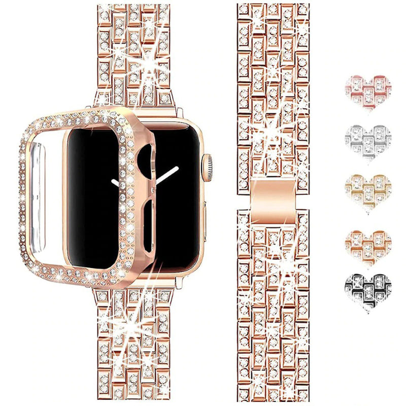 Dazzling Rhinestone Studded Apple Watch Case and Strap Mod Kits ...