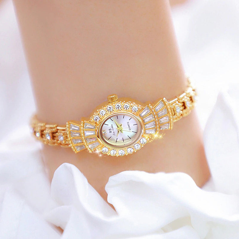 Dainty Rhinestone Embellished Luxury Quartz Watches – Inspire Watch