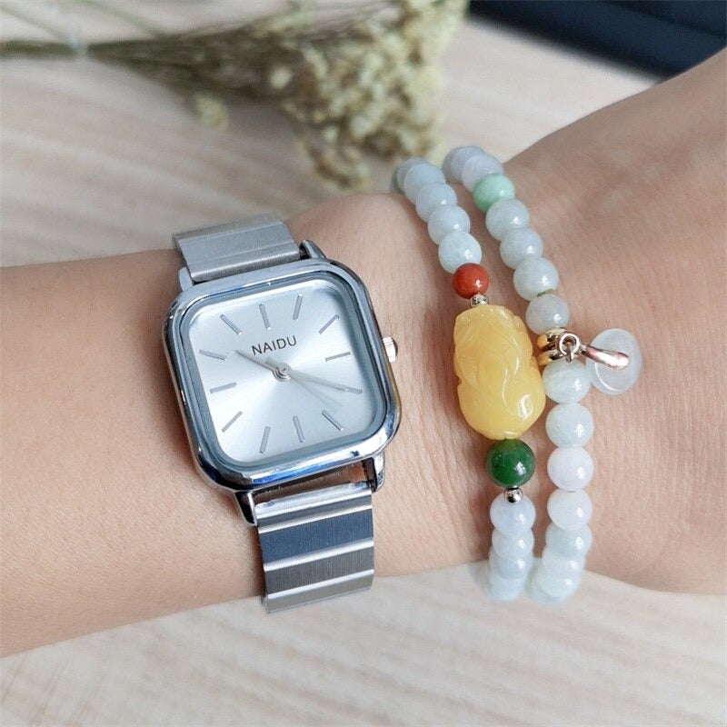 Classic Stainless Steel Numberless Square Case Quartz Watches – Inspire ...