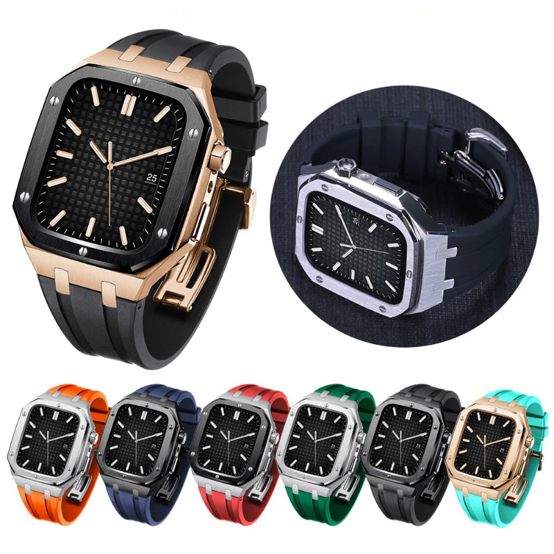 Rubber Watch Band and Stainless Steel Case Kits for Apple Watches ...