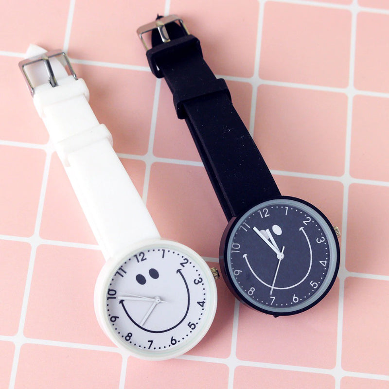 Soft Rubber Strap Smiley Face Dial Quartz Watch for Kids – Inspire Watch