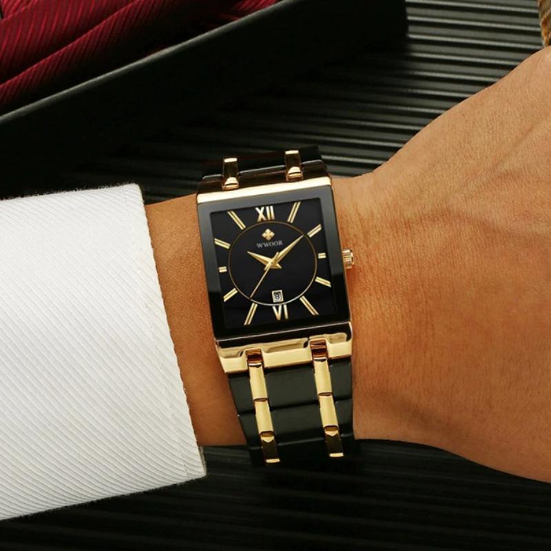 Stainless Steel Square Dial Business Quartz Watches for Men – Inspire Watch