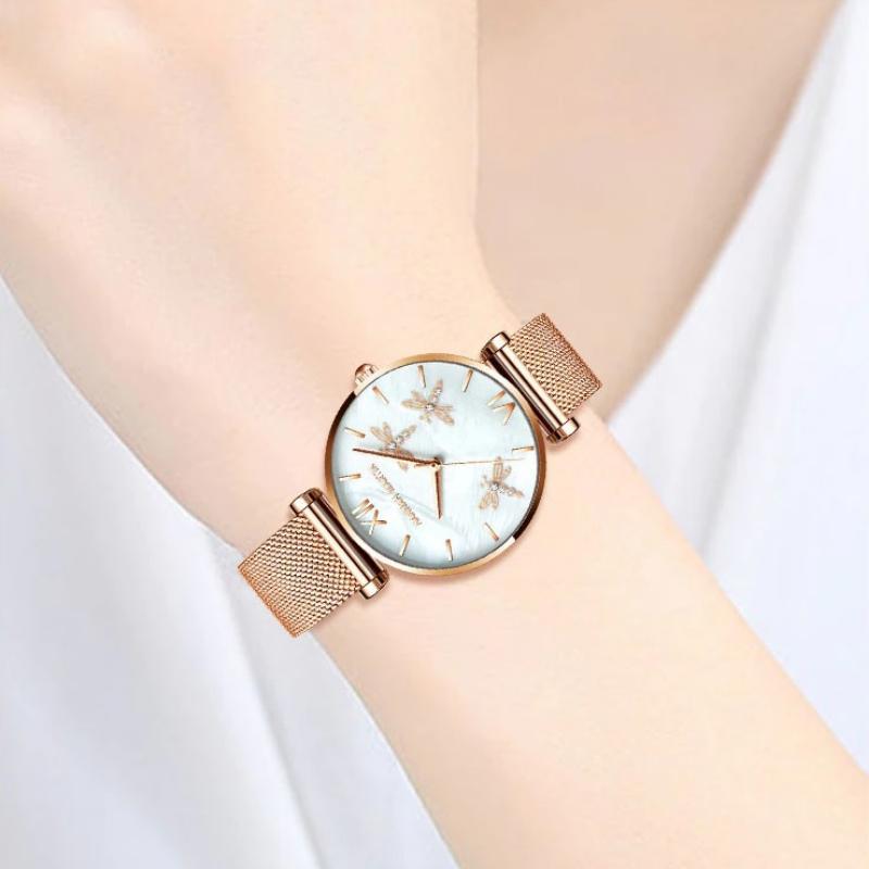 Gorgeous Dragonfly with Rhinestone Embellished Quartz Watch – Inspire Watch