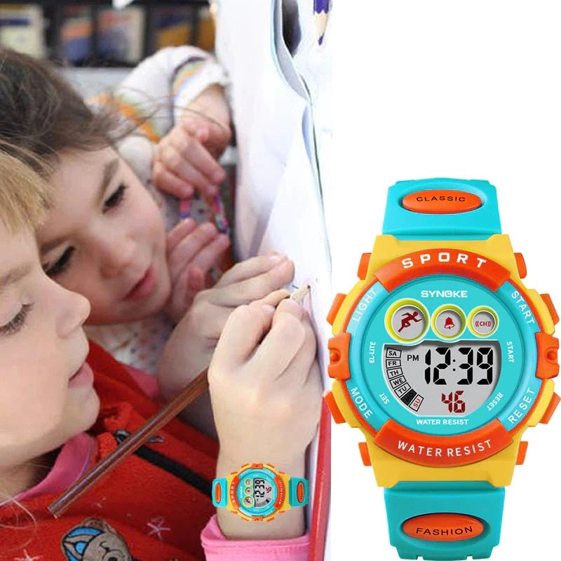 Colorful Waterproof Digital LED Display Chronograph Watches for Kids ...