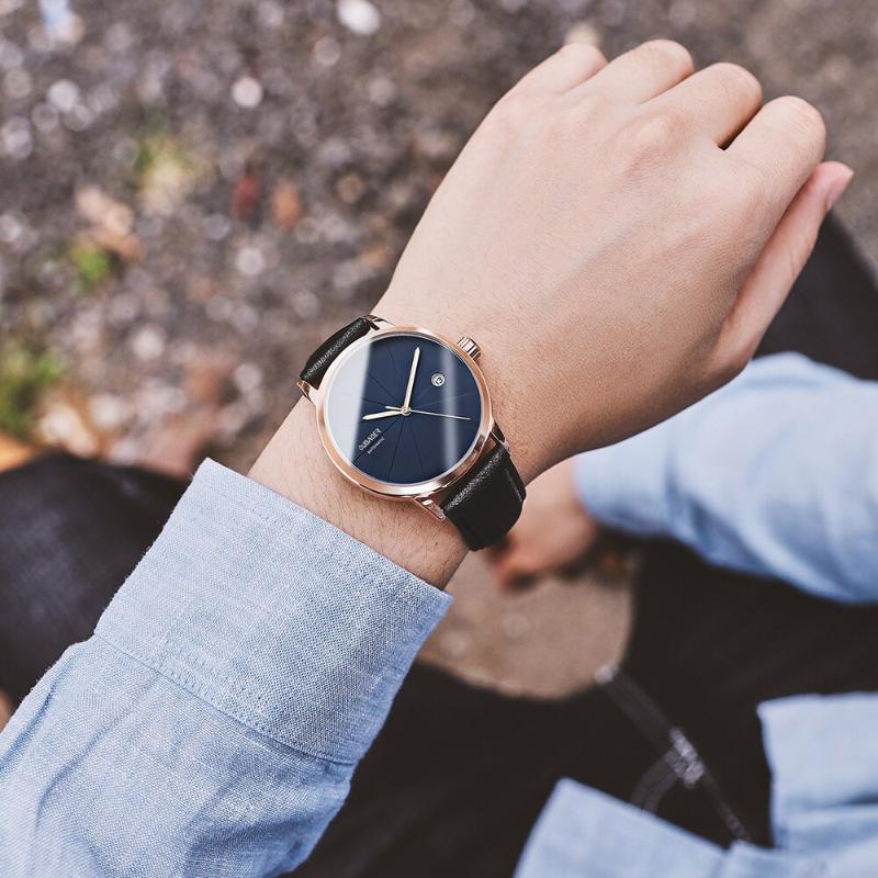 Exquisite Numberless Dial with Vegan Leather Strap Automatic Watches ...