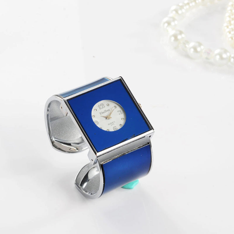 Classic Large Square Dial Cuff Bangle Bracelet Quartz Watches – Inspire ...